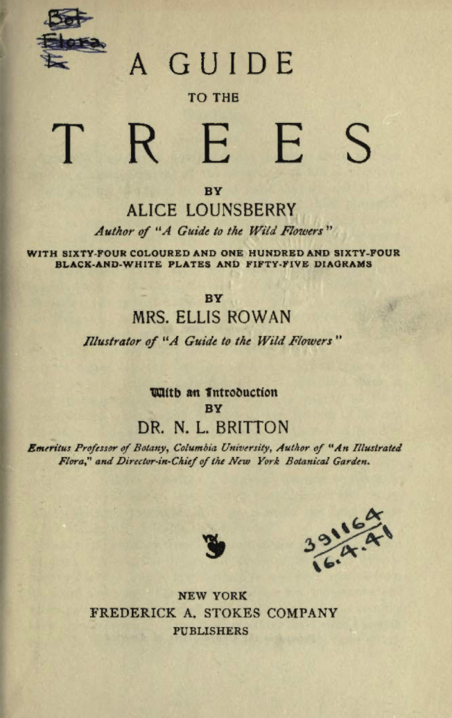 A guide to the trees | Alice Lounsberr,Mrs. Ellis Rowan, Dr. N. L ...